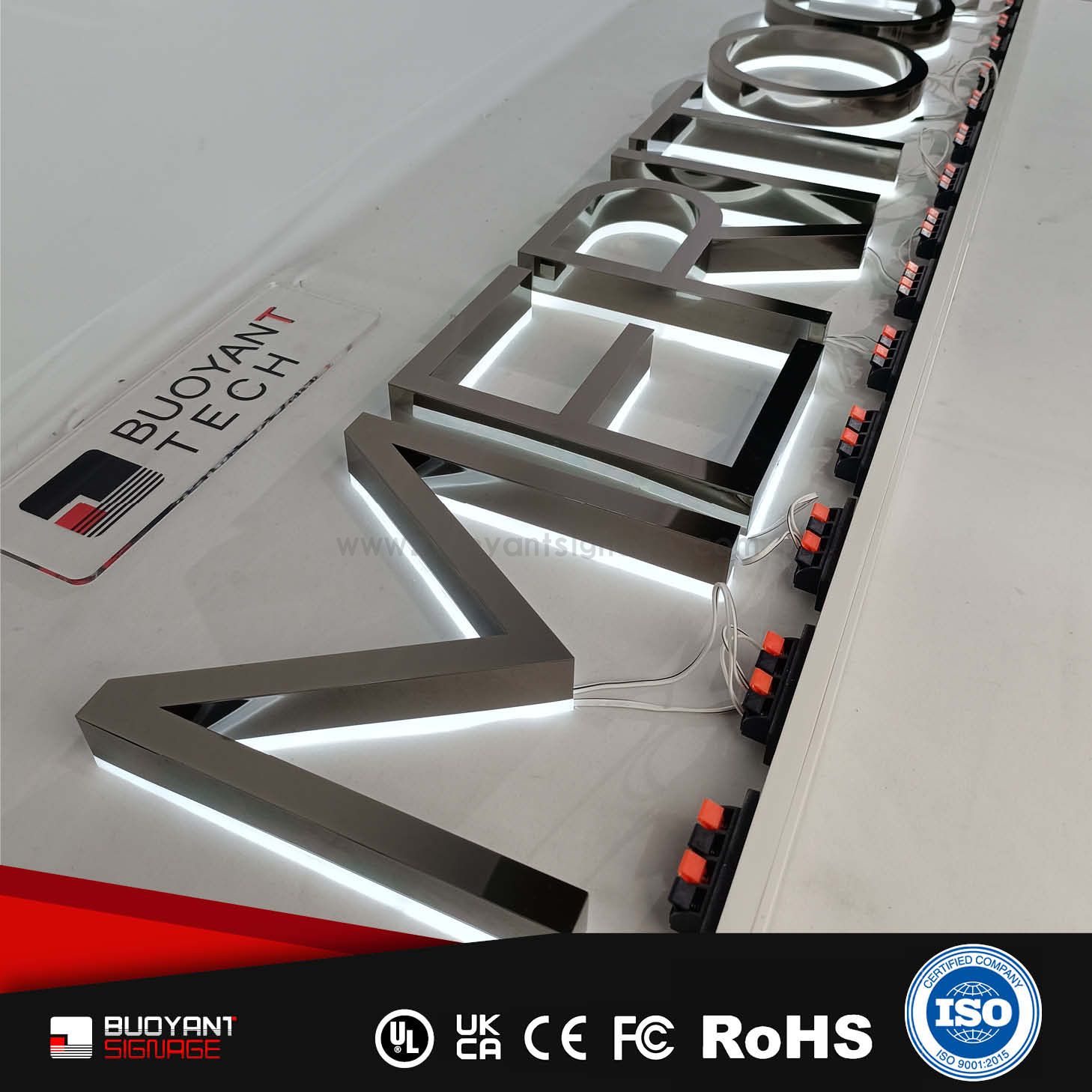 High-End Mirror LED Backlit Signs, Project Customized for Brand ...