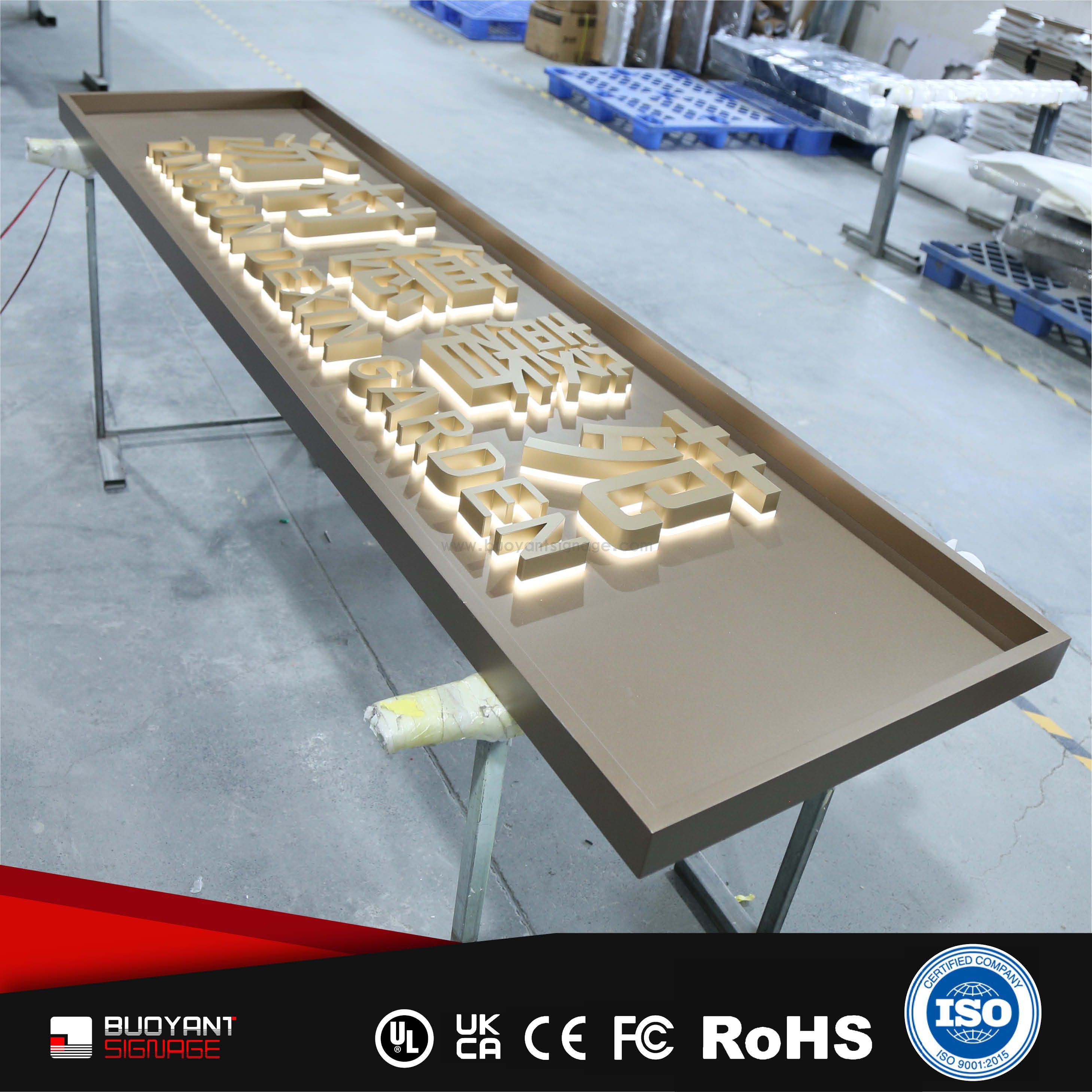 Professional Custom Letter Logo LED Backlit Signs with Backboard for ...