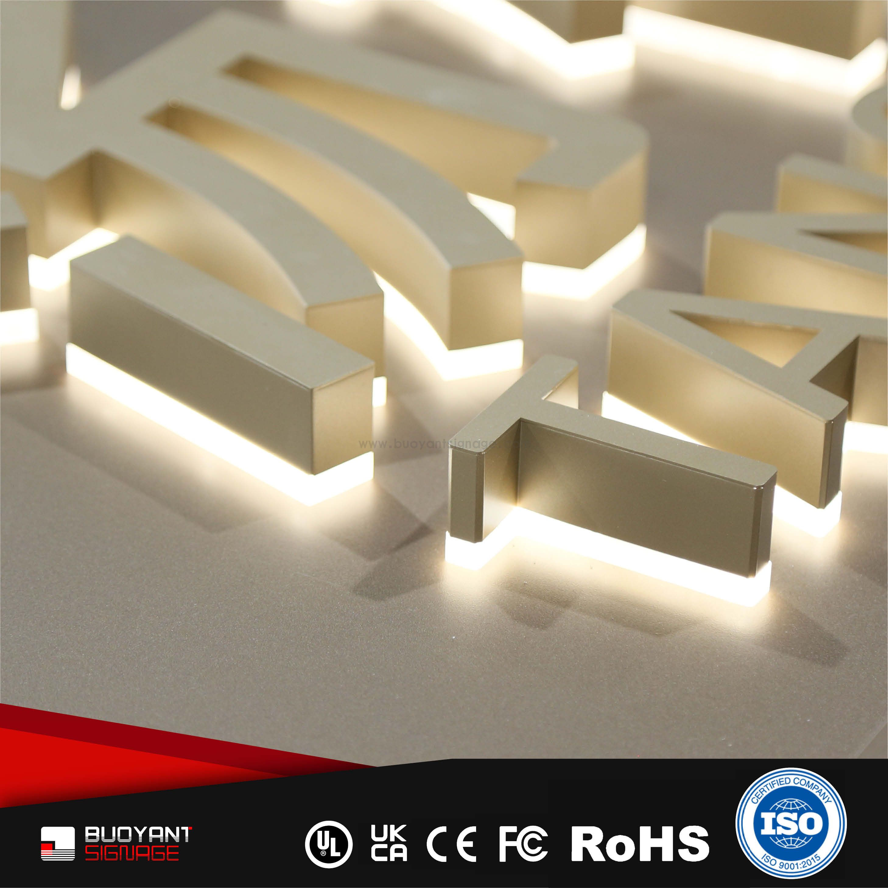 Professional Custom Letter Logo LED Backlit Signs with Backboard for ...