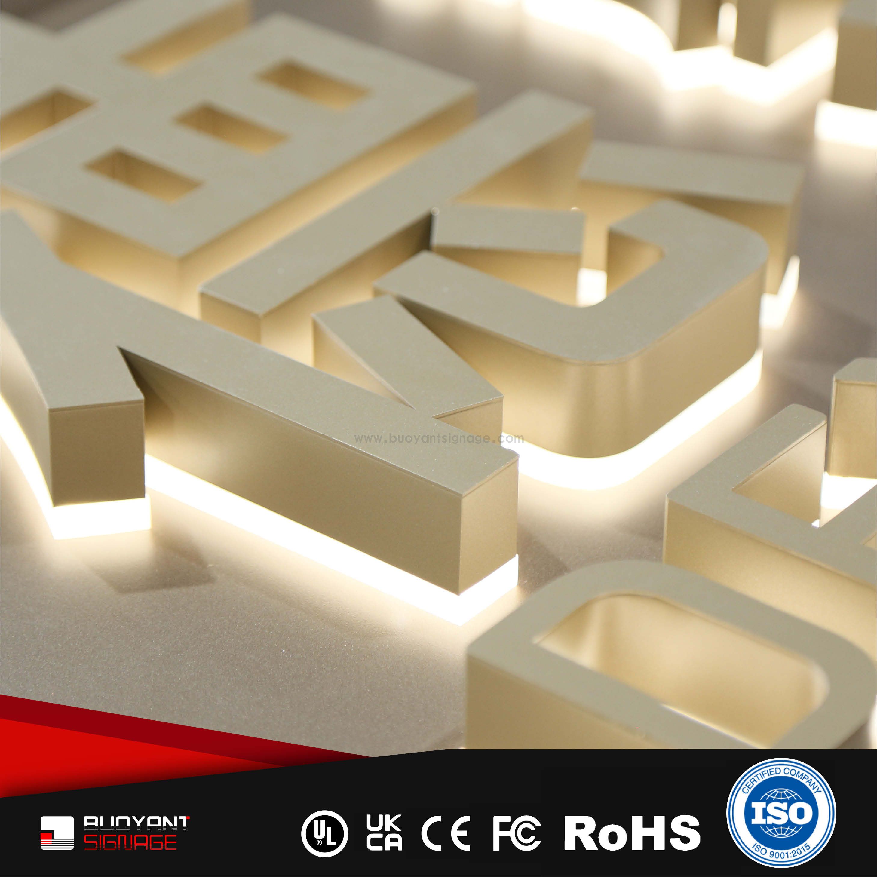 Professional Custom Letter Logo LED Backlit Signs with Backboard for ...