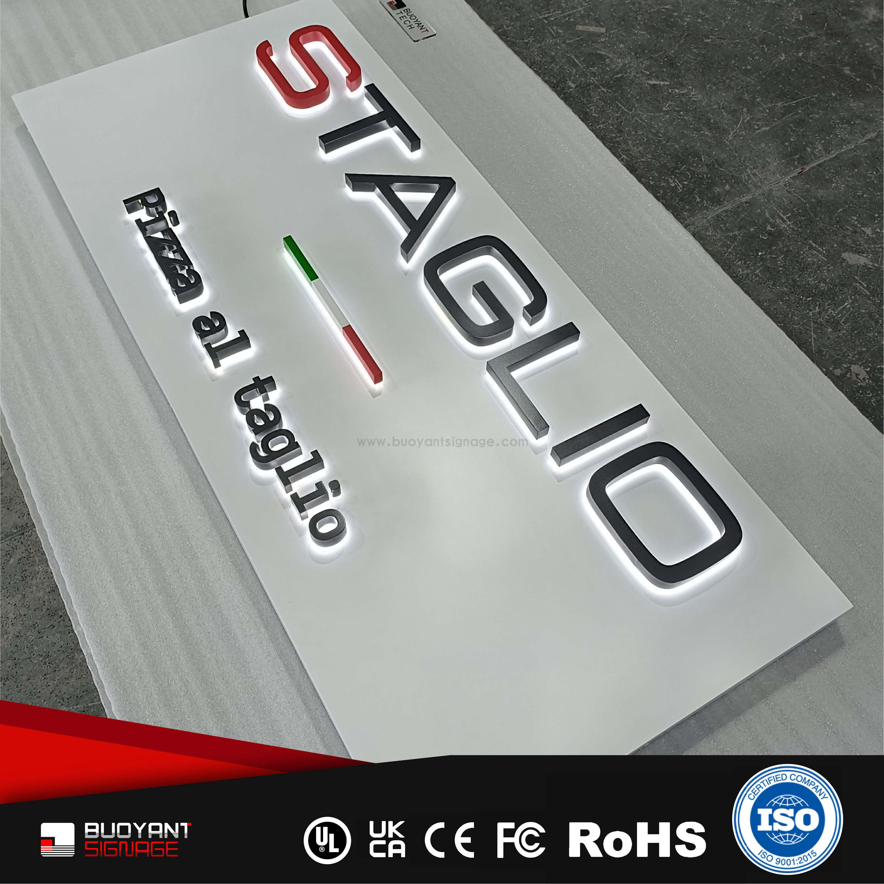 Professional Custom Brand Logo LED Backlit Signs with Backboard for ...