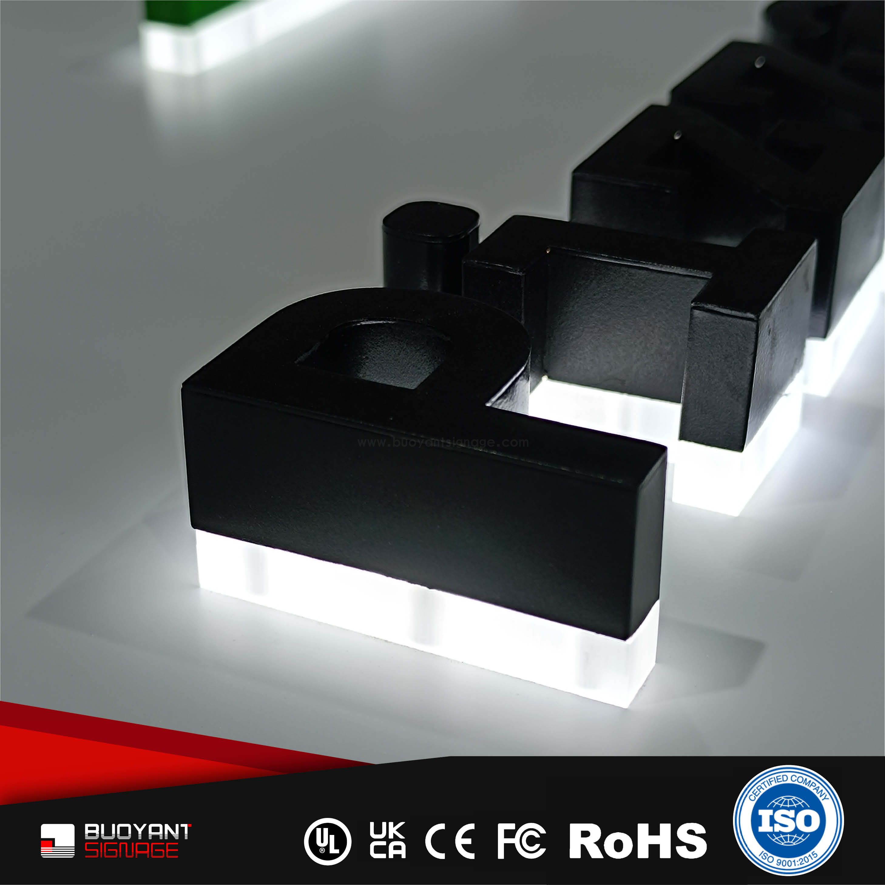 Professional Custom Brand Logo LED Backlit Signs with Backboard for ...