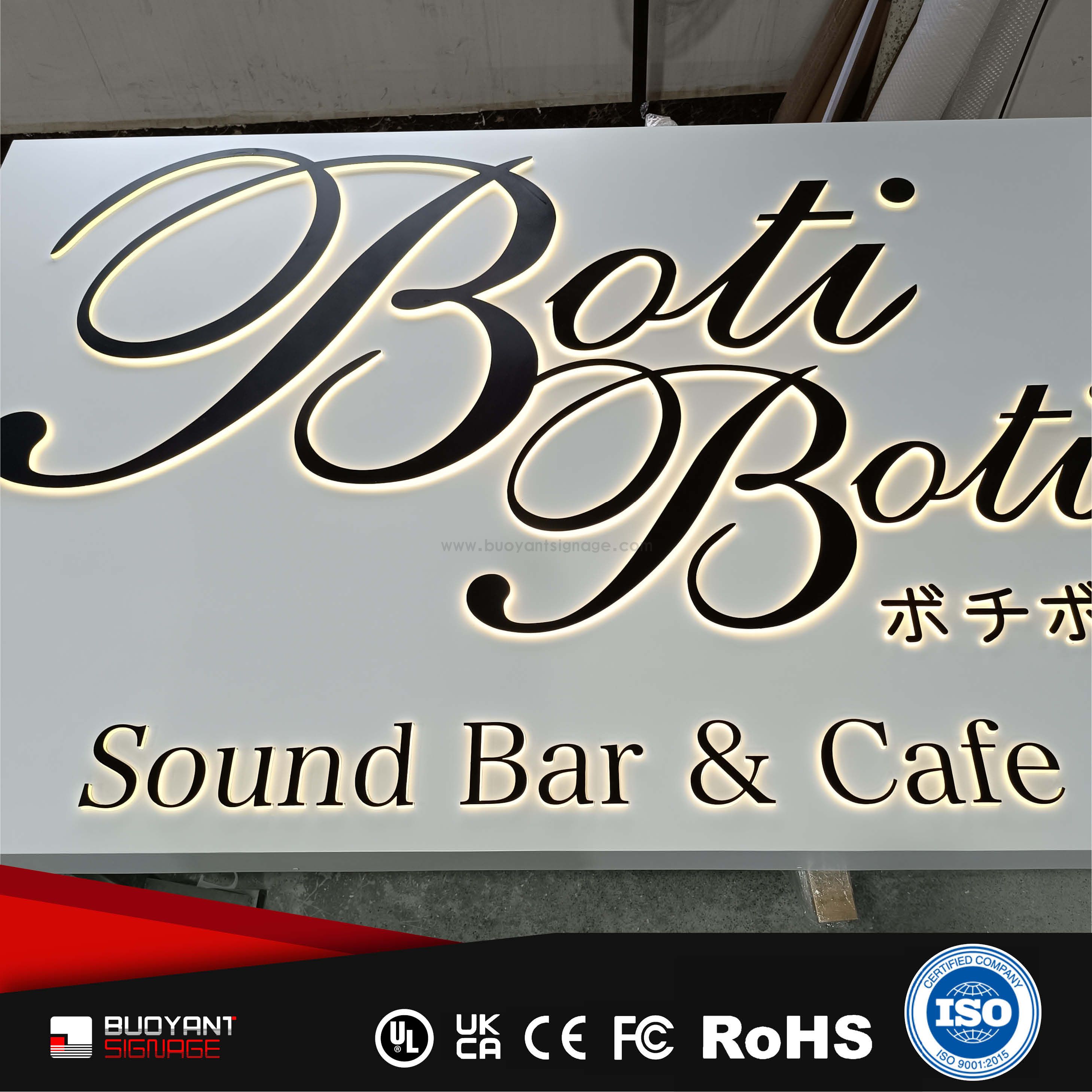 Professional Custom Artistic Font LED Backlit Signs with Backboard for ...