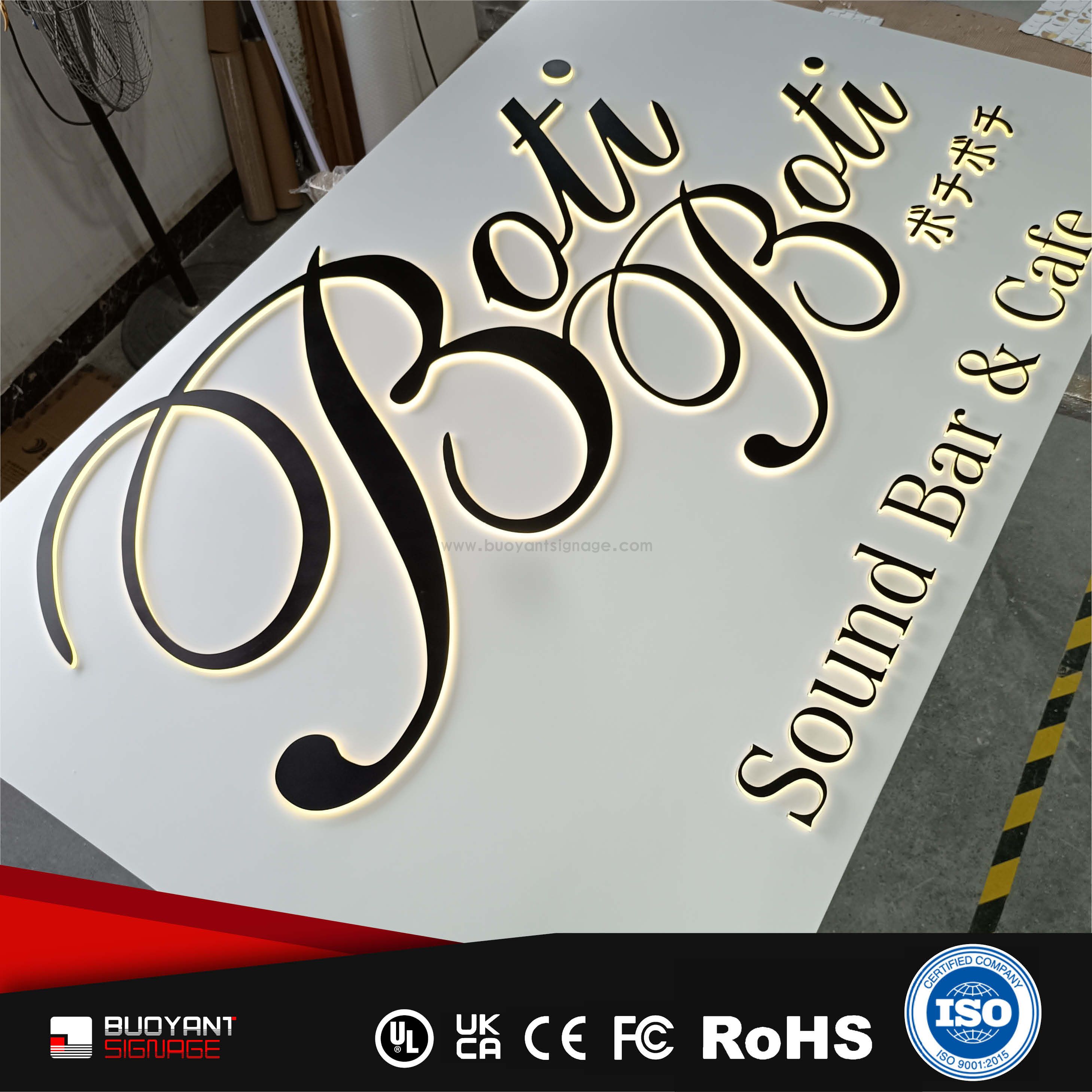 Professional Custom Artistic Font LED Backlit Signs with Backboard for ...