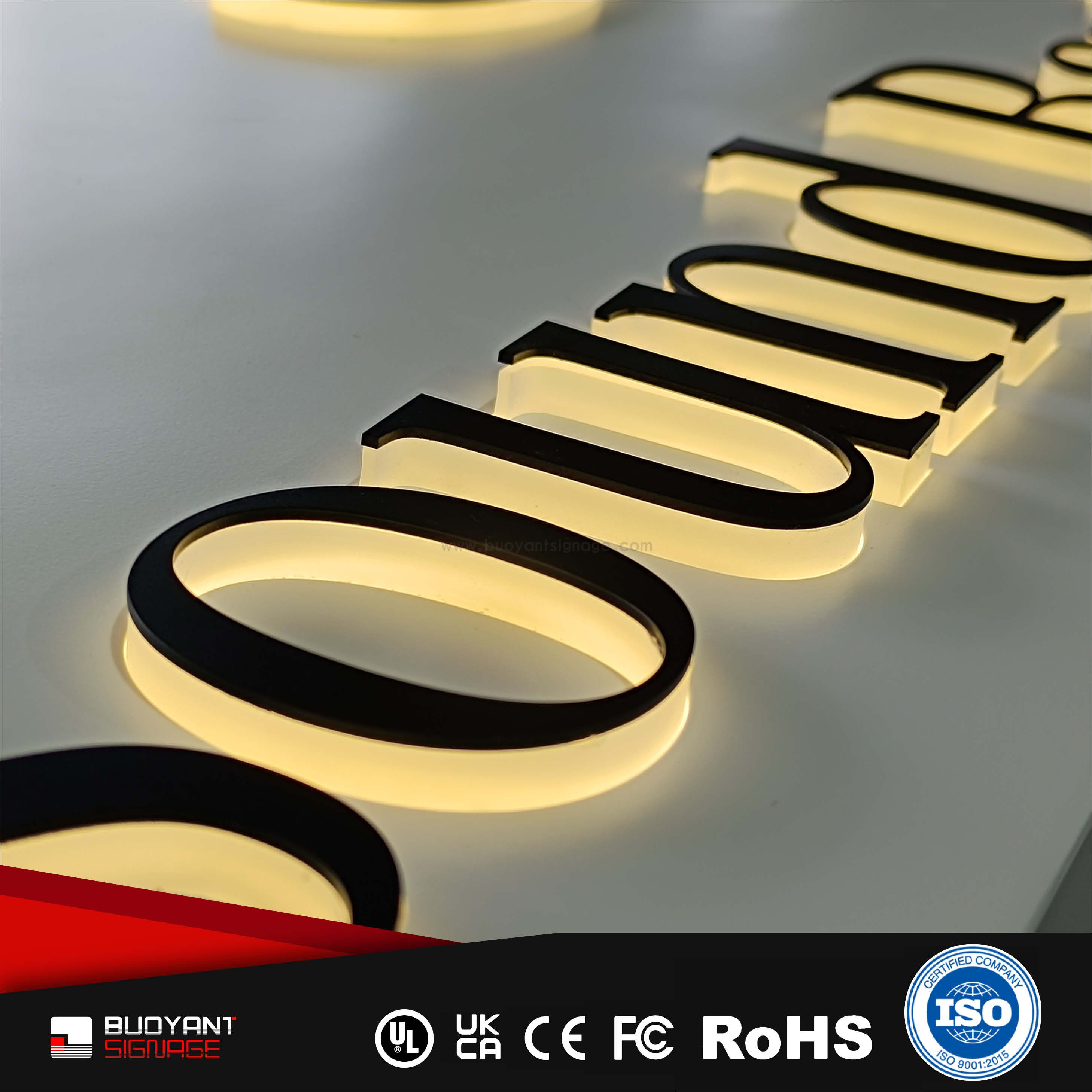 Professional Custom Artistic Font LED Backlit Signs with Backboard for ...