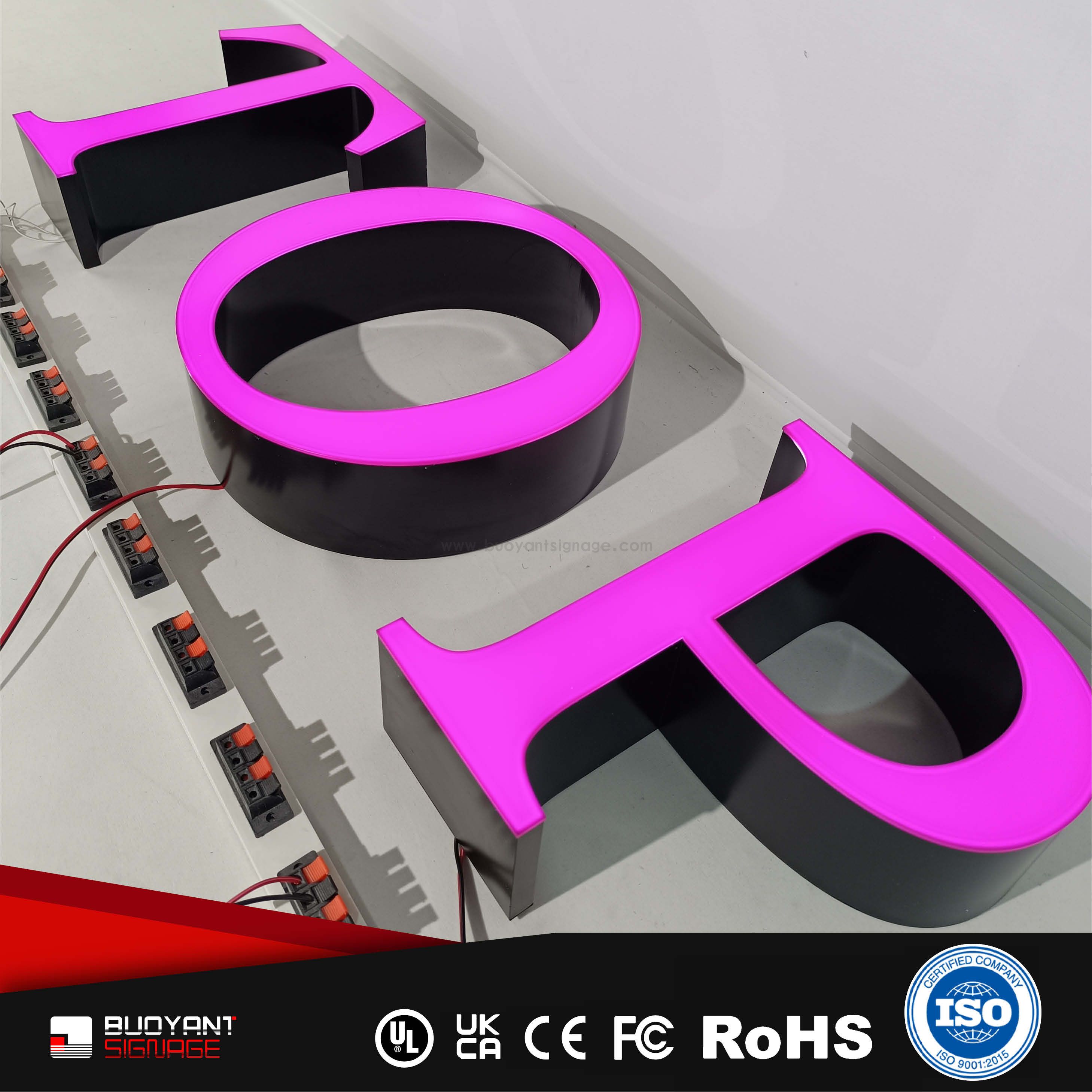 Professional Custom Colored LED Rimless Lit Signs for Brand Visual ...