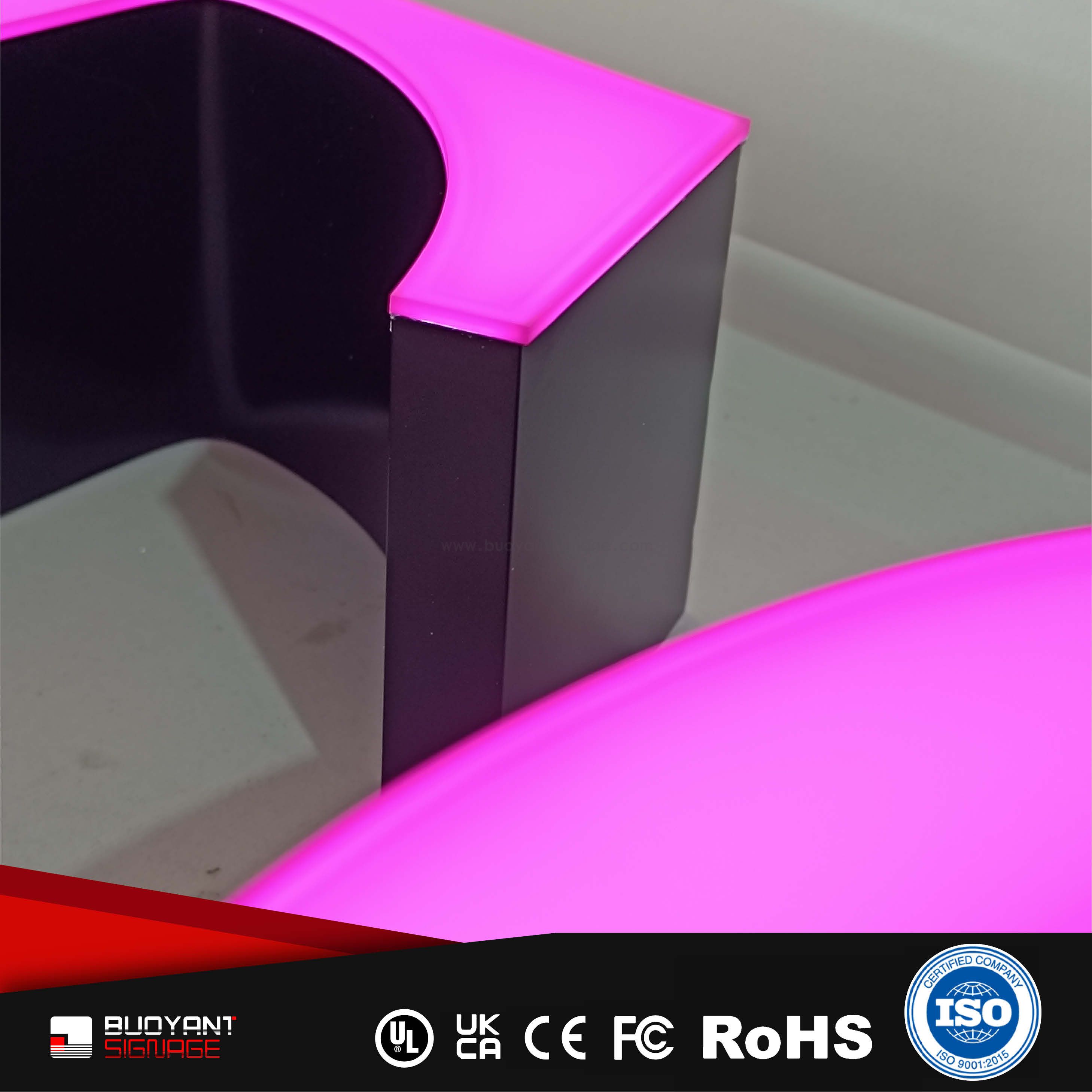 Professional Custom Colored LED Rimless Lit Signs for Brand Visual ...