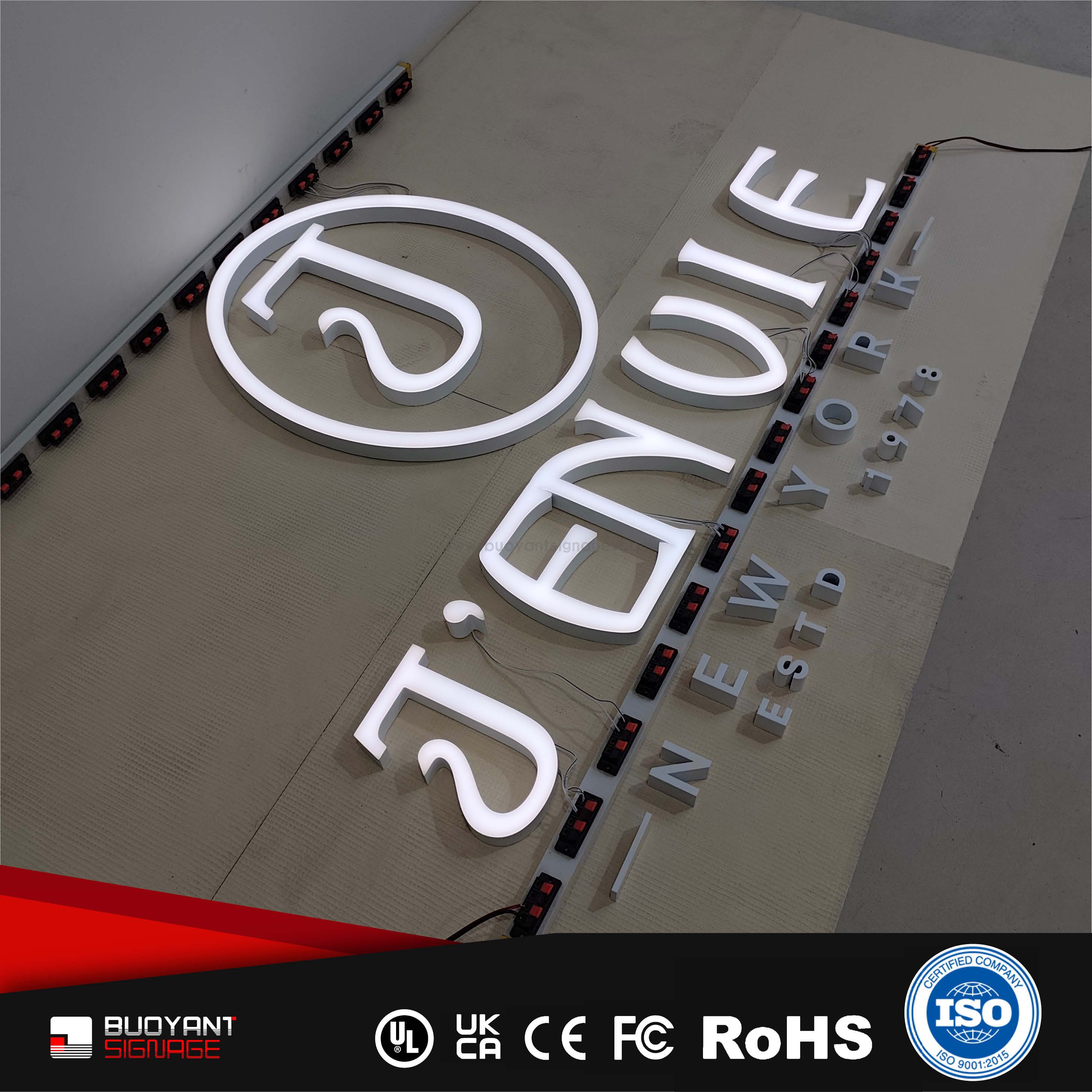 Professional Custom Brand Logo LED Rimless Lit Signs for Brand Visual ...